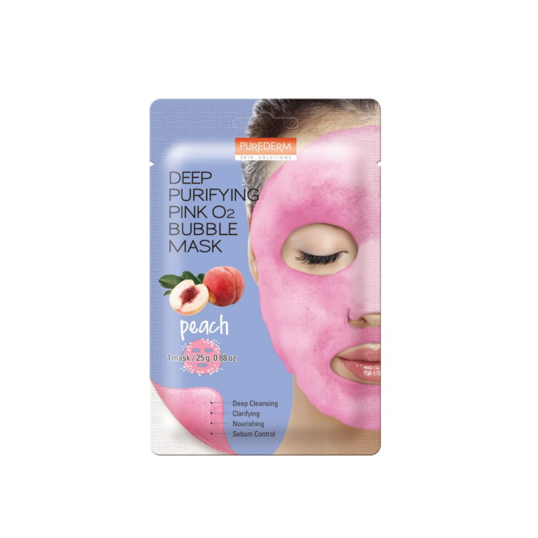 Purederm Deep Purifying Pink O2 Bubble Mask-Peach | Face Mask – Feel22Egypt